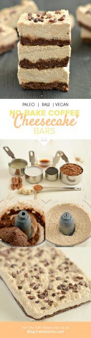 No-Bake Coffee 'Cheesecake' Bars | Dairy Free, Paleo