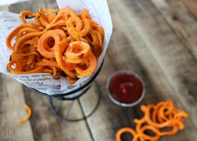How to Make Healthy Curly Fries with Sweet Potatoes