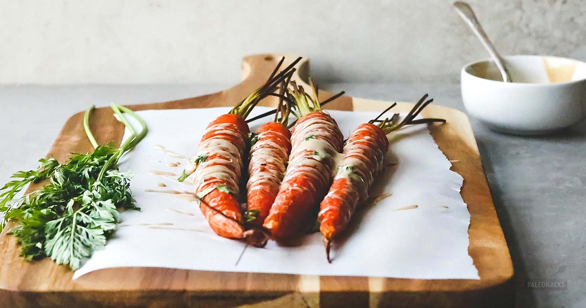 Hasselback Carrots Drizzled in Creamy Tahini | Paleo, Vegetarian