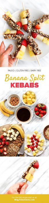 Banana Split Kebabs | Paleo, Gluten Free, Dairy Free