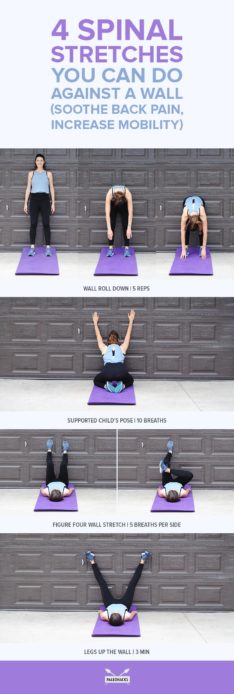 4 Spinal Stretches You Can Do Against a Wall | Fitness
