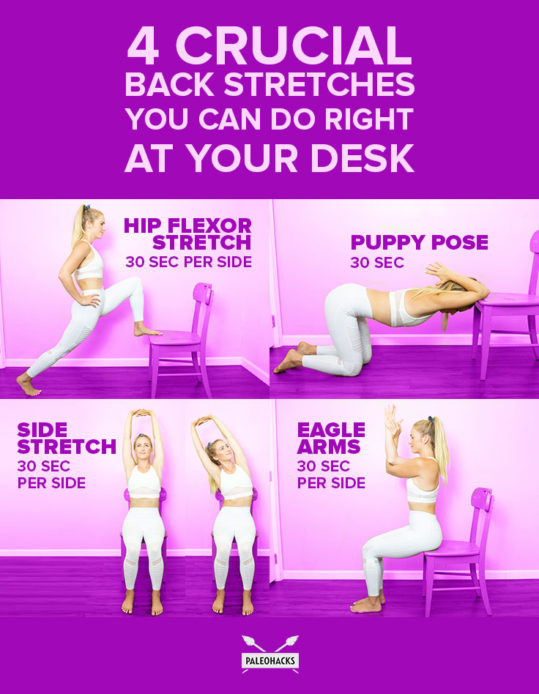 4 Back Stretches You Can Do Right at Your Desk | PaleoHacks