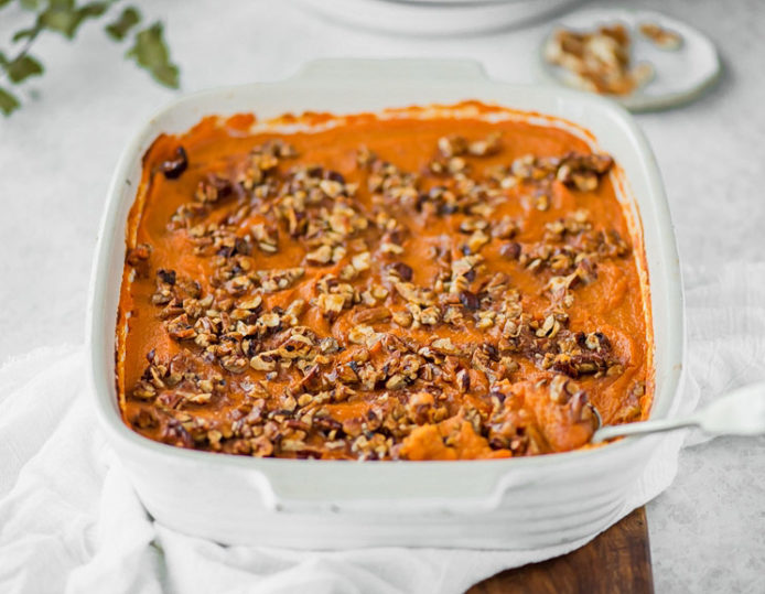 Maple Nut-Topped Sweet Potato Casserole | Paleo, Grain Free, Real Food