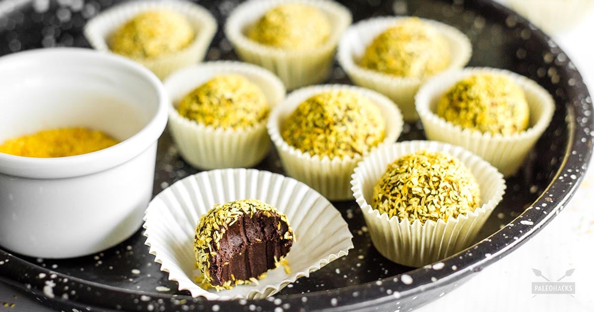 Collagen Turmeric Chocolate Truffles | Paleo, Grain Free, No-Bake